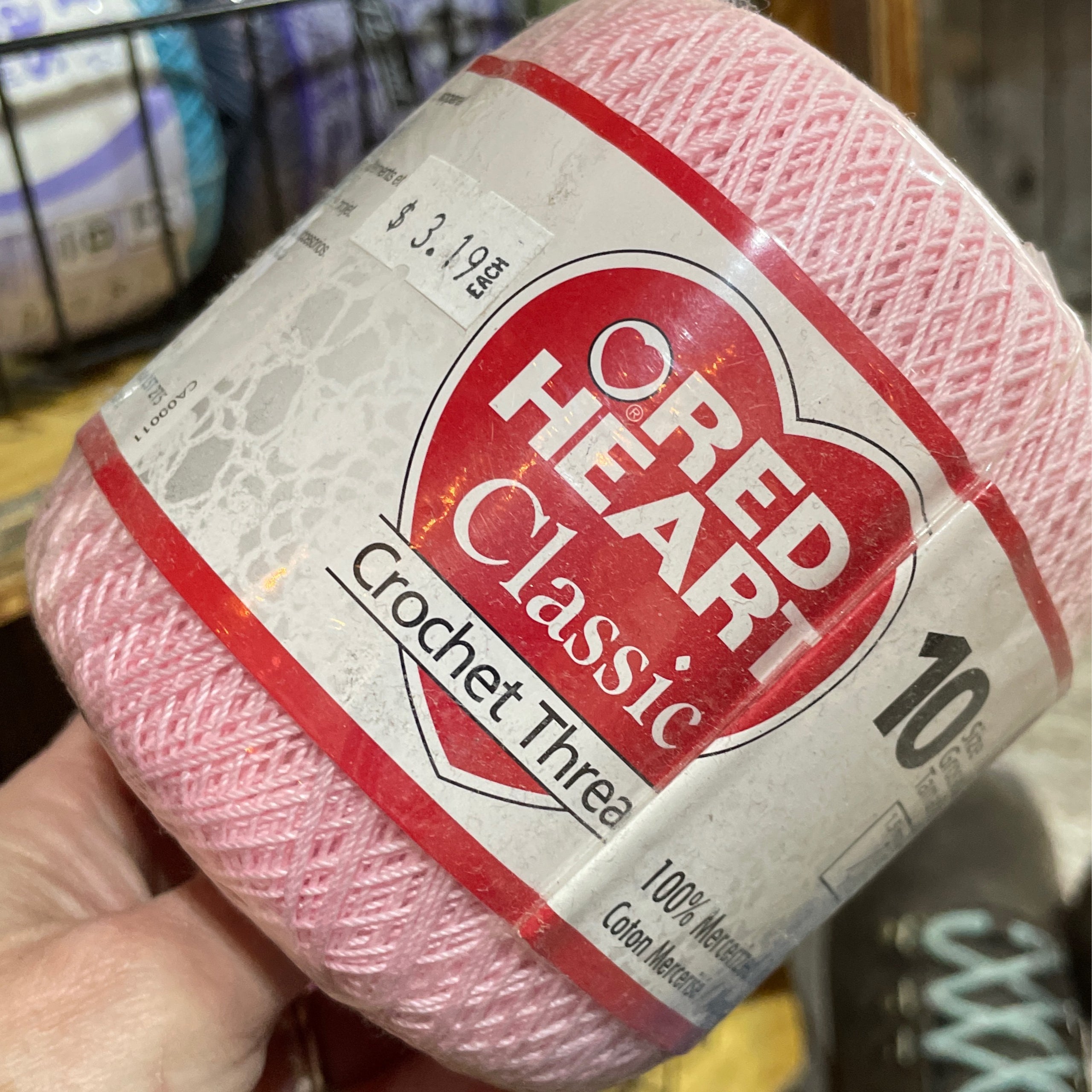 Red Heart Crochet Thread Classic 10 Orchid Pink | Broken Art Glass & Hobby